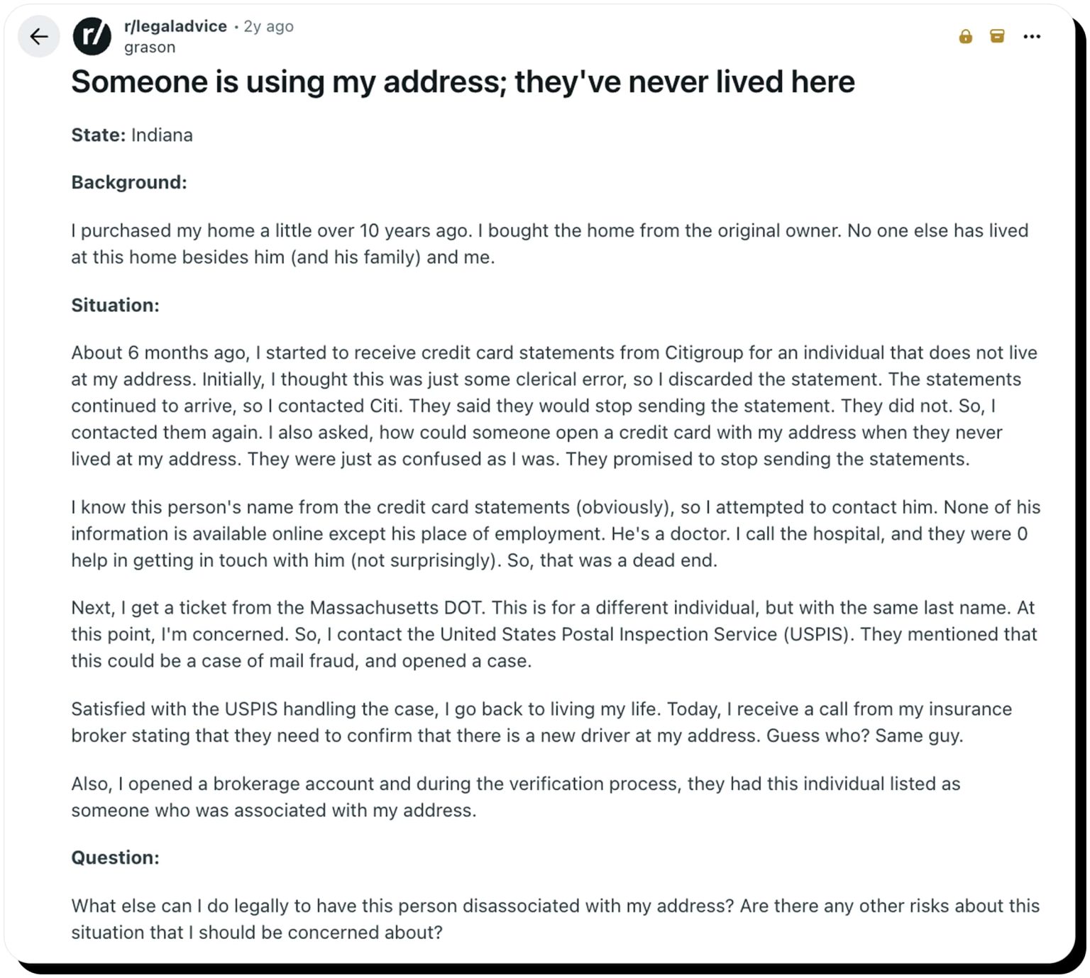 What To Do If Someone Uses Your Address Without Permission